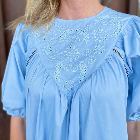 Strut & Bolt | Dresses | Nwt Strut Bolt Puff Sleeve Eyelet Trapeze ...